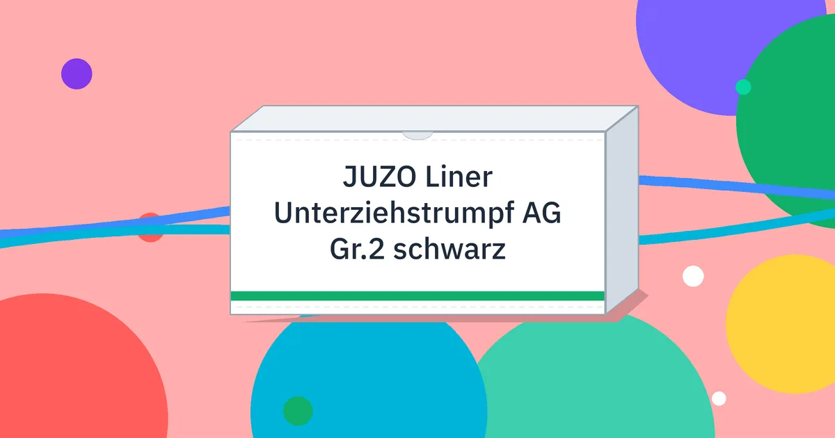 Symbolbild: Packung mit der Aufschrift JUZO Liner Unterziehstrumpf AG Gr.2 schwarz (PZN 13580329) – Verfügbarkeit und Bezug in Apotheken in Frankfurt am Main