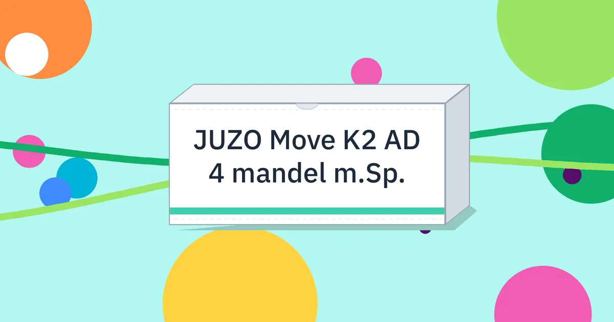 Symbolbild: Packung mit der Aufschrift JUZO Move K2 AD 4 mandel m.Sp. (PZN 16340821) – Verfügbarkeit und Bezug in Apotheken in Frankfurt am Main