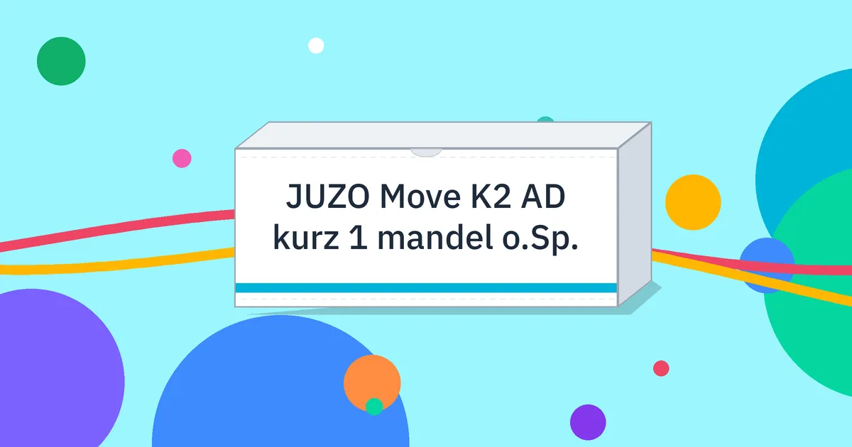 Symbolbild: Packung mit der Aufschrift JUZO Move K2 AD kurz 1 mandel o.Sp. (PZN 16342240) – Verfügbarkeit und Bezug in Apotheken in Frankfurt am Main