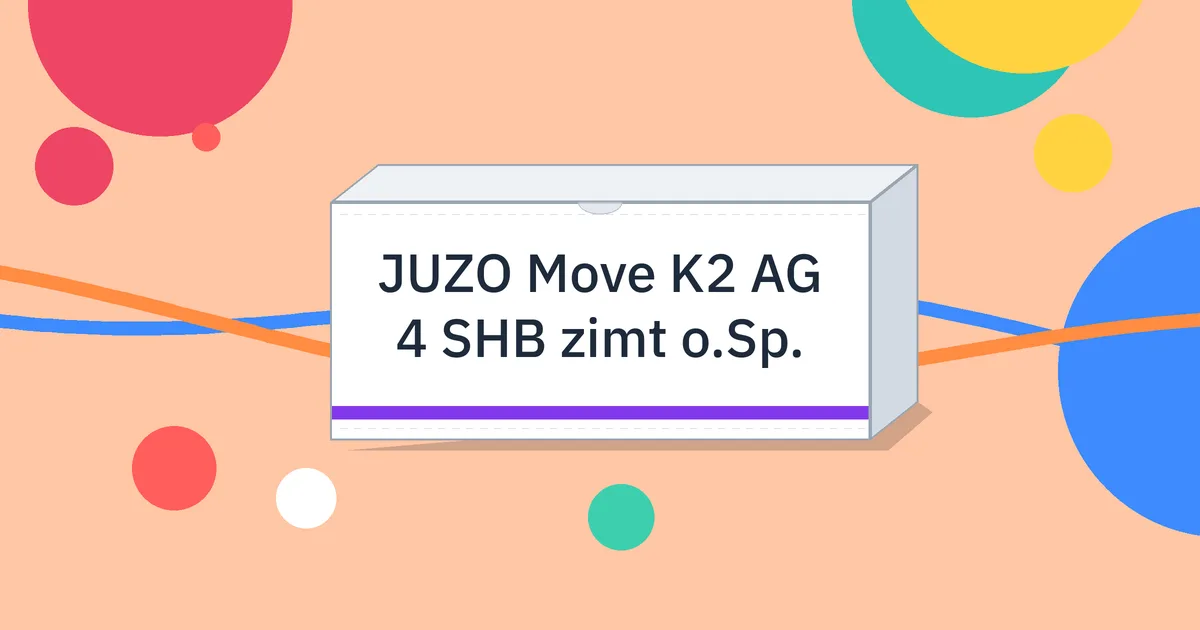 Symbolbild: Packung mit der Aufschrift JUZO Move K2 AG 4 SHB zimt o.Sp. (PZN 18525950) – Verfügbarkeit und Bezug in Apotheken in Frankfurt am Main