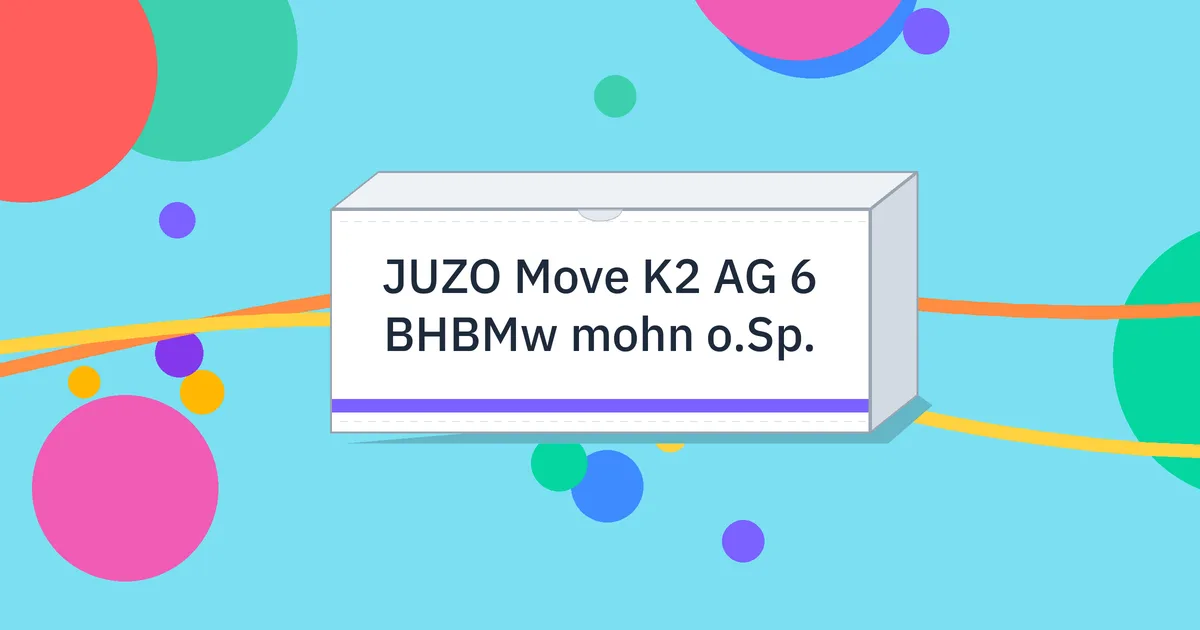 Symbolbild: Packung mit der Aufschrift JUZO Move K2 AG 6 BHBMw mohn o.Sp. (PZN 18558518) – Verfügbarkeit und Bezug in Apotheken in Frankfurt am Main