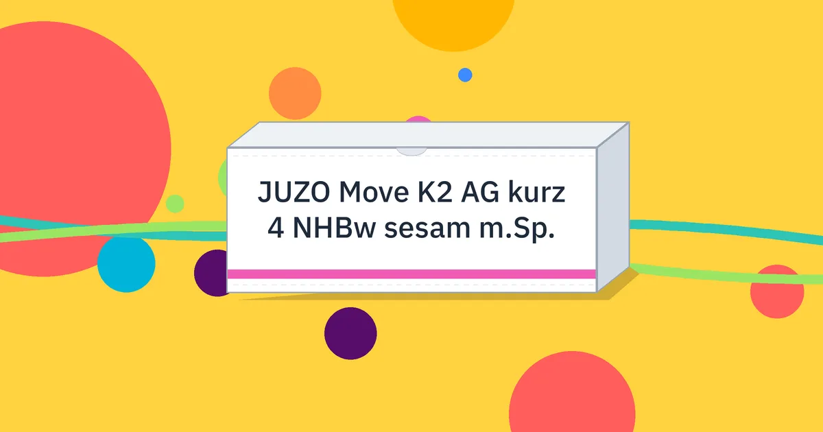 Symbolbild: Packung mit der Aufschrift JUZO Move K2 AG kurz 4 NHBw sesam m.Sp. (PZN 18527110) – Verfügbarkeit und Bezug in Apotheken in Frankfurt am Main