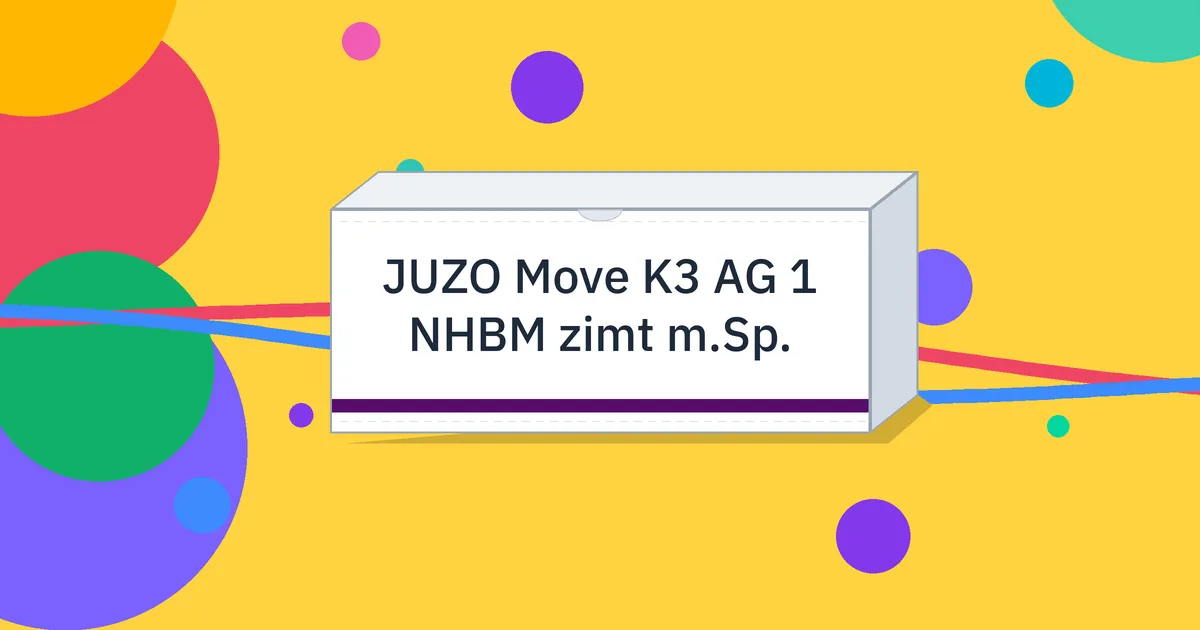 Symbolbild: Packung mit der Aufschrift JUZO Move K3 AG 1 NHBM zimt m.Sp. (PZN 18574718) – Verfügbarkeit und Bezug in Apotheken in Frankfurt am Main