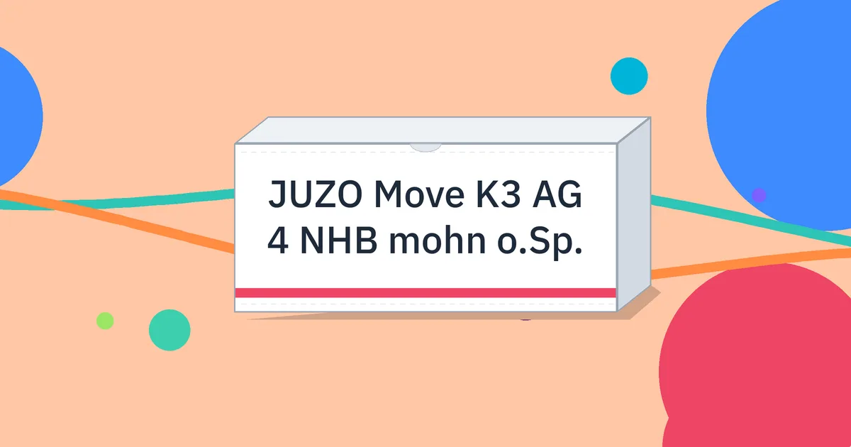 Symbolbild: Packung mit der Aufschrift JUZO Move K3 AG 4 NHB mohn o.Sp. (PZN 18589080) – Verfügbarkeit und Bezug in Apotheken in Frankfurt am Main