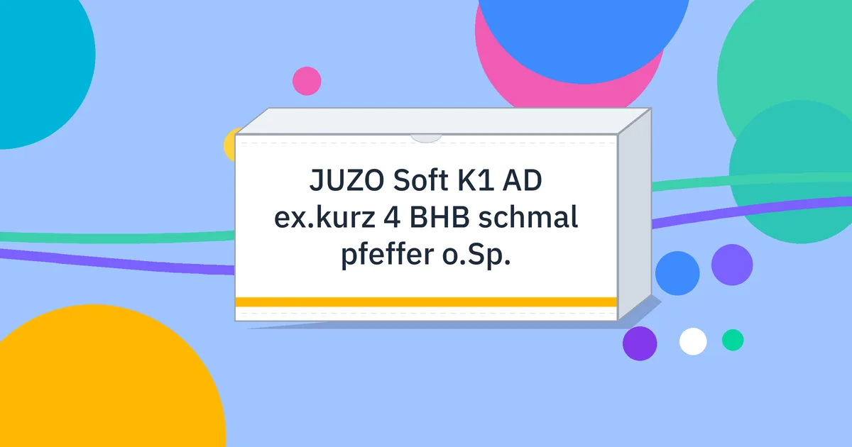 Symbolbild: Packung mit der Aufschrift JUZO Soft K1 AD ex.kurz 4 BHB schmal pfeffer o.Sp. (PZN 15464171) – Verfügbarkeit und Bezug in Apotheken in Frankfurt am Main
