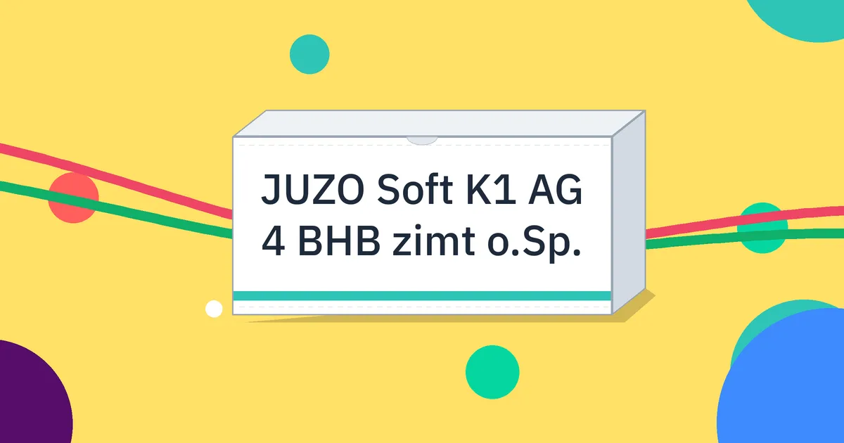 Symbolbild: Packung mit der Aufschrift JUZO Soft K1 AG 4 BHB zimt o.Sp. (PZN 14821410) – Verfügbarkeit und Bezug in Apotheken in Frankfurt am Main