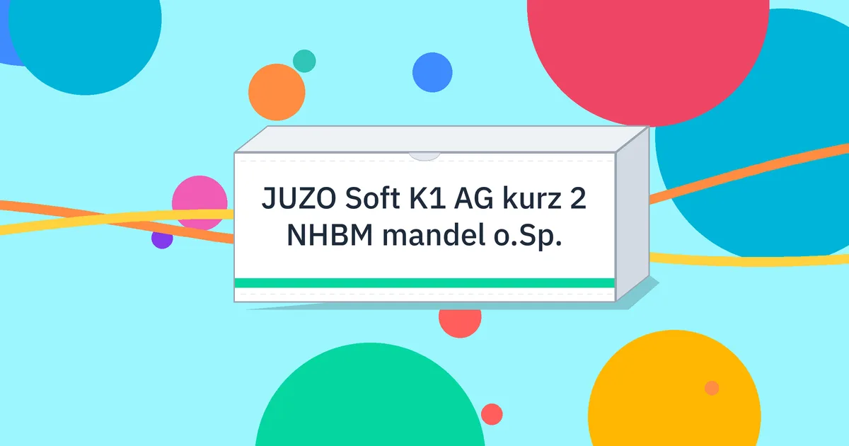 Symbolbild: Packung mit der Aufschrift JUZO Soft K1 AG kurz 2 NHBM mandel o.Sp. (PZN 15015993) – Verfügbarkeit und Bezug in Apotheken in Frankfurt am Main