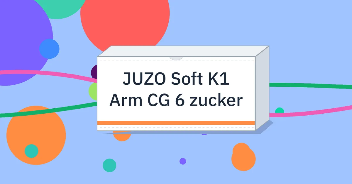 Symbolbild: Packung mit der Aufschrift JUZO Soft K1 Arm CG 6 zucker (PZN 15508112) – Verfügbarkeit und Bezug in Apotheken in Frankfurt am Main