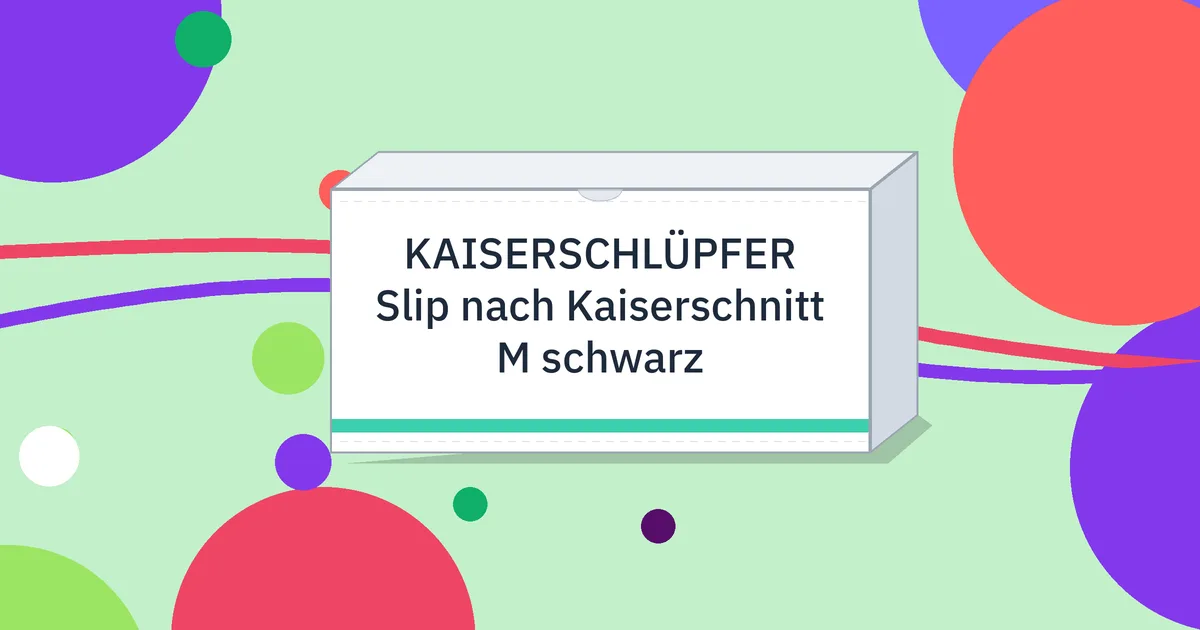 Symbolbild: Packung mit der Aufschrift KAISERSCHLÜPFER Slip nach Kaiserschnitt M schwarz (PZN 16127530) – Verfügbarkeit und Bezug in Apotheken in Frankfurt am Main