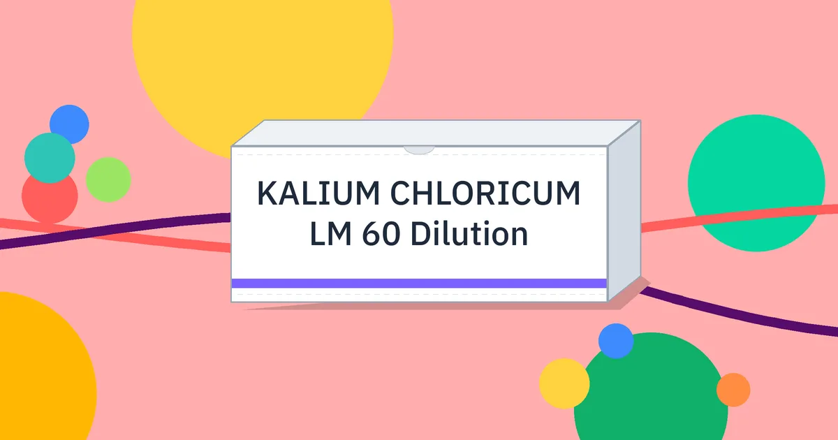 Symbolbild: Packung mit der Aufschrift KALIUM CHLORICUM LM 60 Dilution (PZN 12918967) – Verfügbarkeit und Bezug in Apotheken in Frankfurt am Main