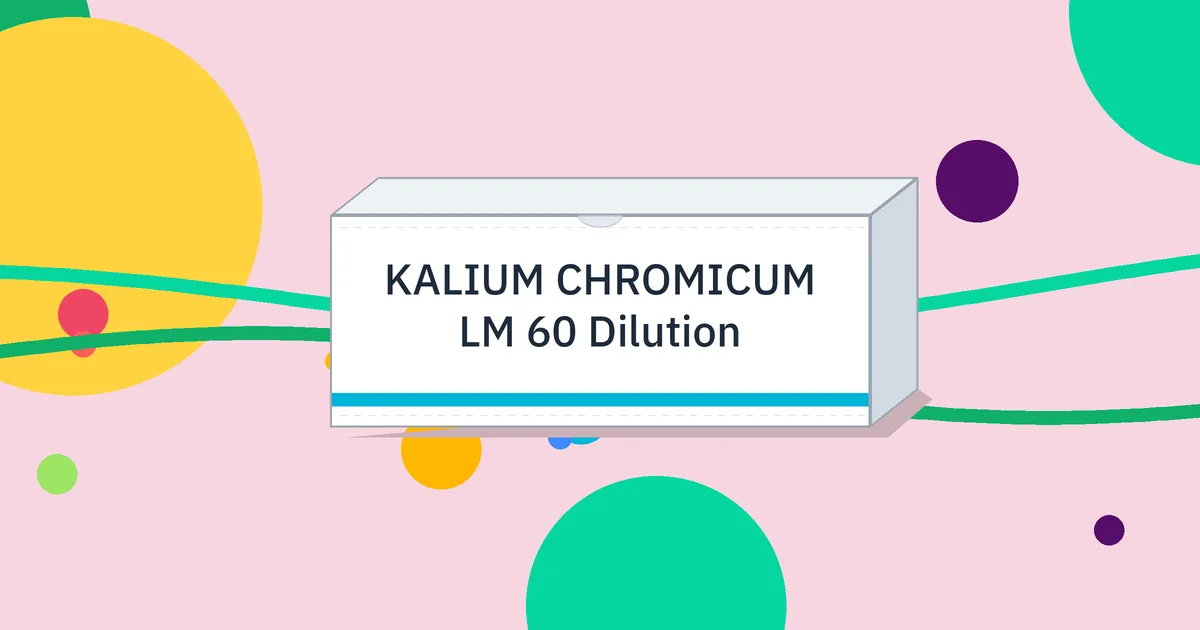 Symbolbild: Packung mit der Aufschrift KALIUM CHROMICUM LM 60 Dilution (PZN 12919464) – Verfügbarkeit und Bezug in Apotheken in Frankfurt am Main