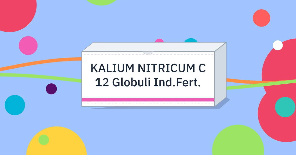 Symbolbild: Packung mit der Aufschrift KALIUM NITRICUM C 12 Globuli Ind.Fert. (PZN 17676428) – Verfügbarkeit und Bezug in Apotheken in Frankfurt am Main
