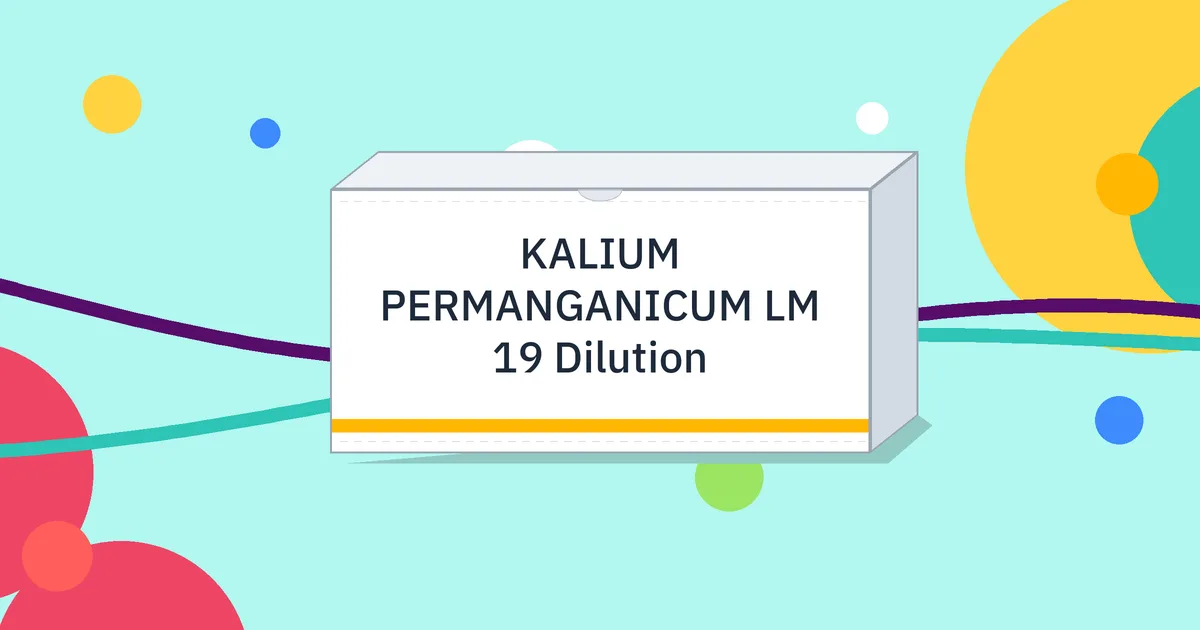 Symbolbild: Packung mit der Aufschrift KALIUM PERMANGANICUM LM 19 Dilution (PZN 12924206) – Verfügbarkeit und Bezug in Apotheken in Frankfurt am Main