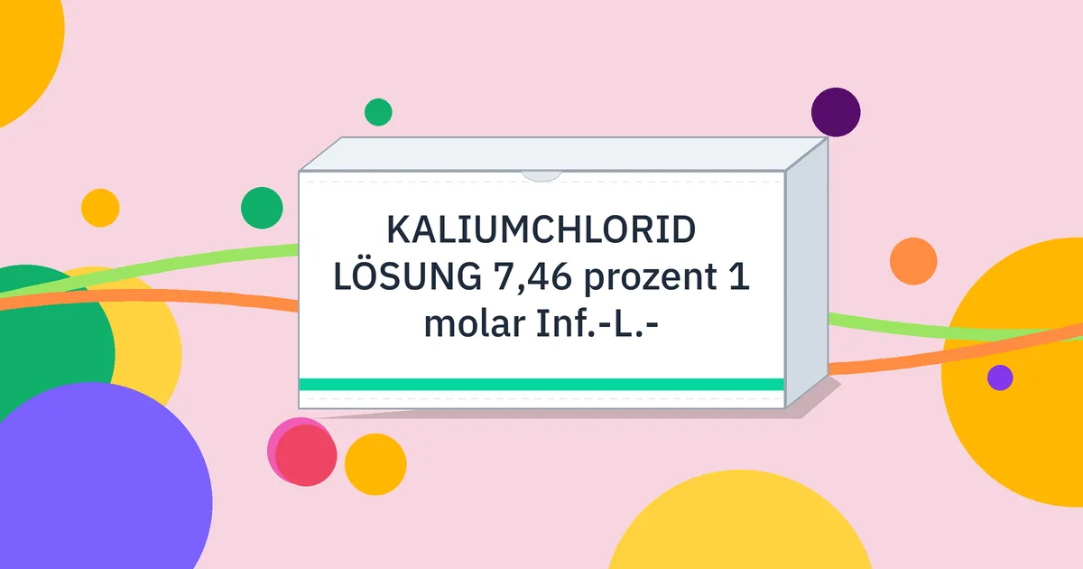 Symbolbild: Packung mit der Aufschrift KALIUMCHLORID LÖSUNG 7,46 prozent 1 molar Inf.-L.- (PZN 08773865) – Verfügbarkeit und Bezug in Apotheken in Frankfurt am Main