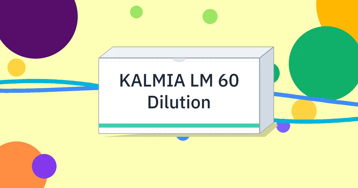 Symbolbild: Packung mit der Aufschrift KALMIA LM 60 Dilution (PZN 12927831) – Verfügbarkeit und Bezug in Apotheken in Frankfurt am Main