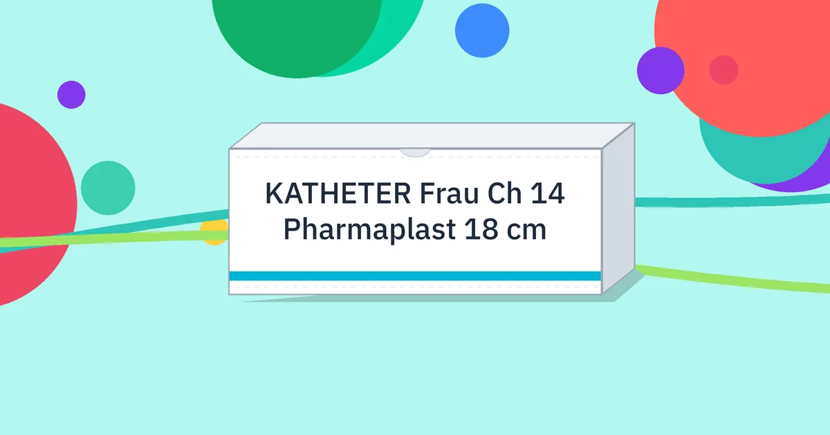 Symbolbild: Packung mit der Aufschrift KATHETER Frau Ch 14 Pharmaplast 18 cm (PZN 00879854) – Verfügbarkeit und Bezug in Apotheken in Frankfurt am Main