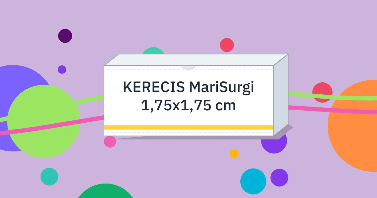 Symbolbild: Packung mit der Aufschrift KERECIS MariSurgi 1,75x1,75 cm (PZN 20600400) – Verfügbarkeit und Bezug in Apotheken in Frankfurt am Main
