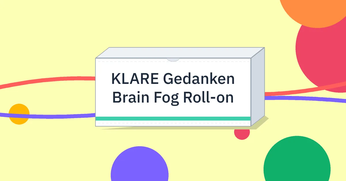 Symbolbild: Packung mit der Aufschrift KLARE Gedanken Brain Fog Roll-on (PZN 19307356) – Verfügbarkeit und Bezug in Apotheken in Frankfurt am Main