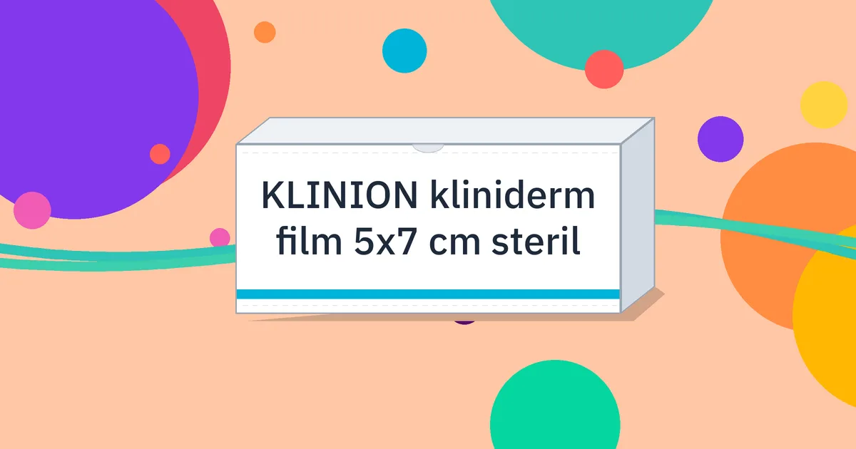 Symbolbild: Packung mit der Aufschrift KLINION kliniderm film 5x7 cm steril (PZN 19519578) – Verfügbarkeit und Bezug in Apotheken in Frankfurt am Main