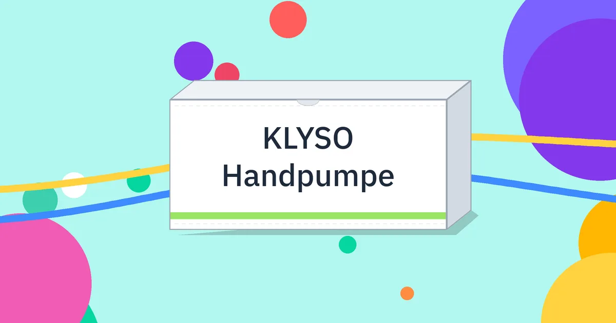 Symbolbild: Packung mit der Aufschrift KLYSO Handpumpe (PZN 03854895) – Verfügbarkeit und Bezug in Apotheken in Frankfurt am Main
