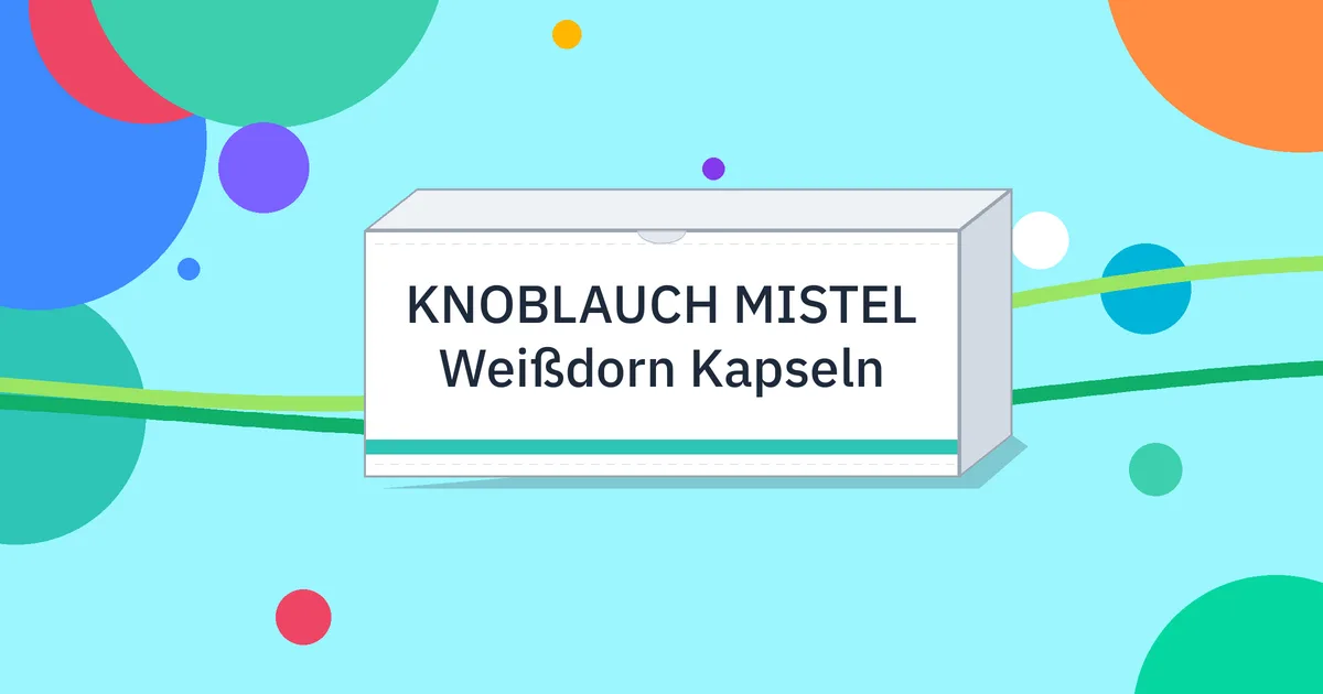 Symbolbild: Packung mit der Aufschrift KNOBLAUCH MISTEL Weißdorn Kapseln (PZN 11650698) – Verfügbarkeit und Bezug in Apotheken in Frankfurt am Main