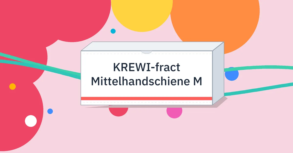 Symbolbild: Packung mit der Aufschrift KREWI-fract Mittelhandschiene M (PZN 17300686) – Verfügbarkeit und Bezug in Apotheken in Frankfurt am Main