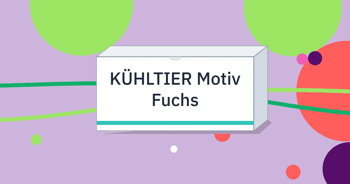 Symbolbild: Packung mit der Aufschrift KÜHLTIER Motiv Fuchs (PZN 18444648) – Verfügbarkeit und Bezug in Apotheken in Frankfurt am Main