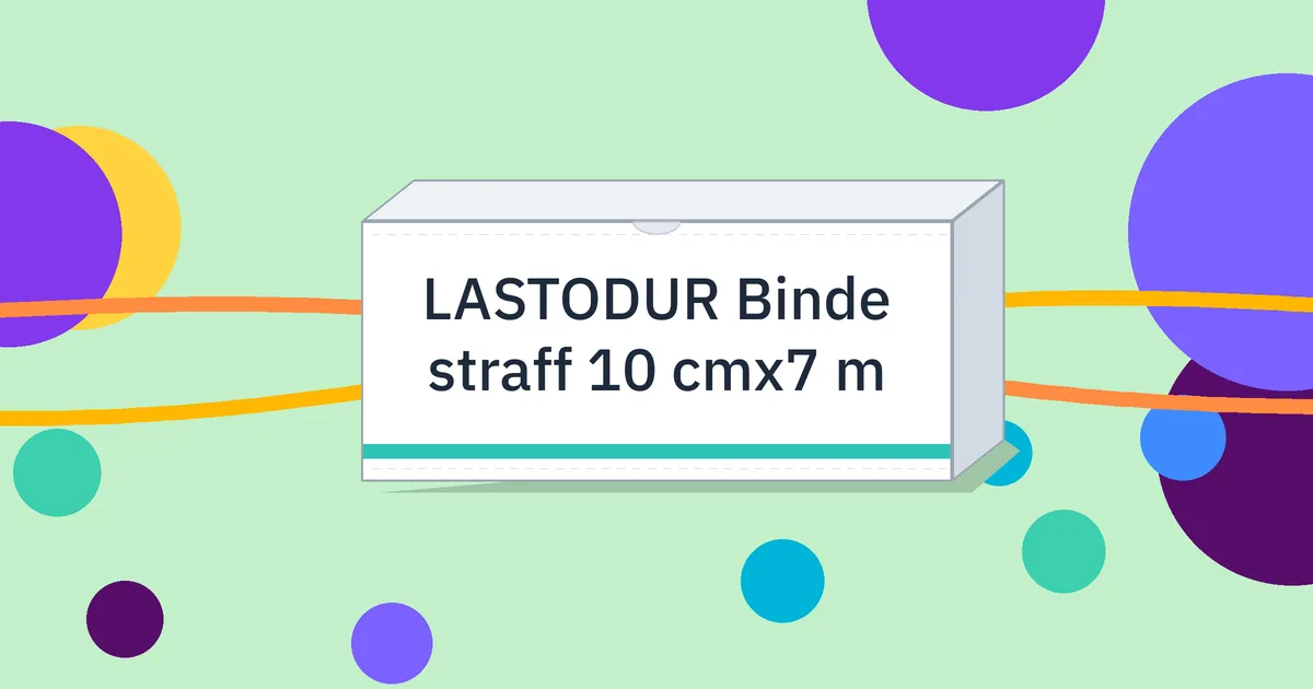Symbolbild: Packung mit der Aufschrift LASTODUR Binde straff 10 cmx7 m (PZN 01852515) – Verfügbarkeit und Bezug in Apotheken in Frankfurt am Main