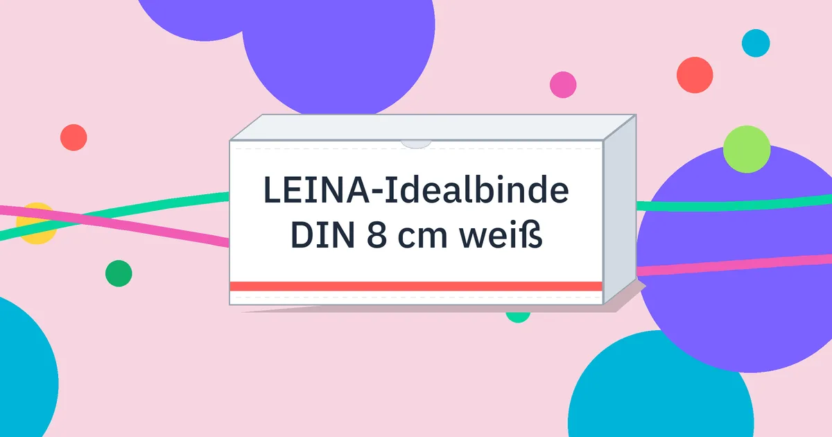 Symbolbild: Packung mit der Aufschrift LEINA-Idealbinde DIN 8 cm weiß (PZN 08716092) – Verfügbarkeit und Bezug in Apotheken in Frankfurt am Main