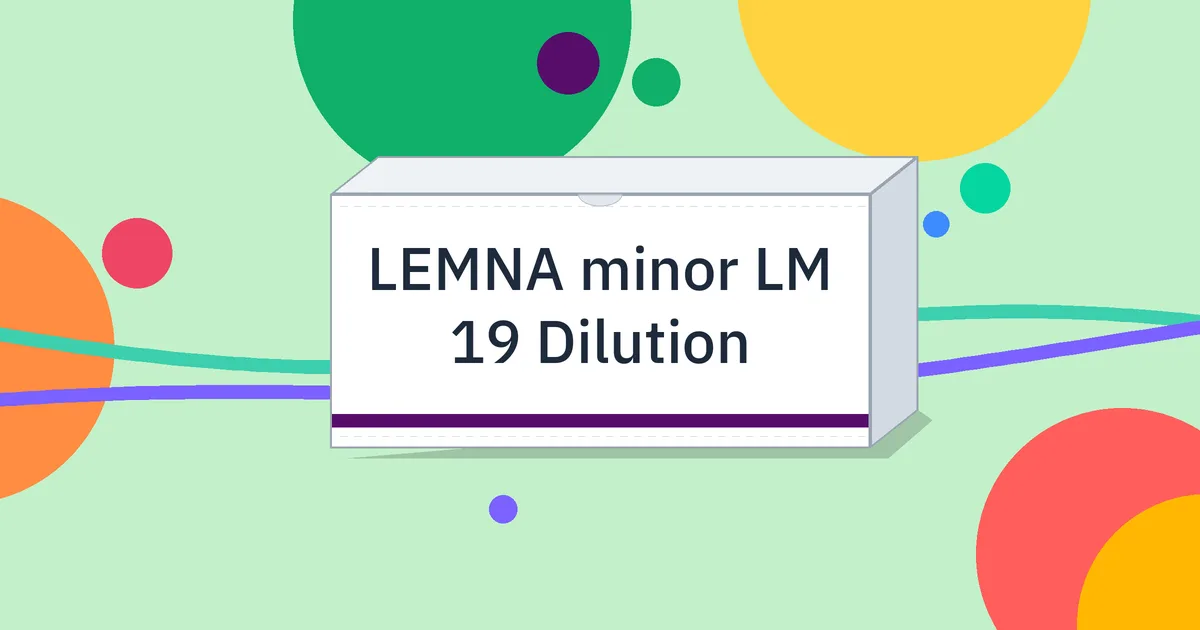Symbolbild: Packung mit der Aufschrift LEMNA minor LM 19 Dilution (PZN 13525052) – Verfügbarkeit und Bezug in Apotheken in Frankfurt am Main