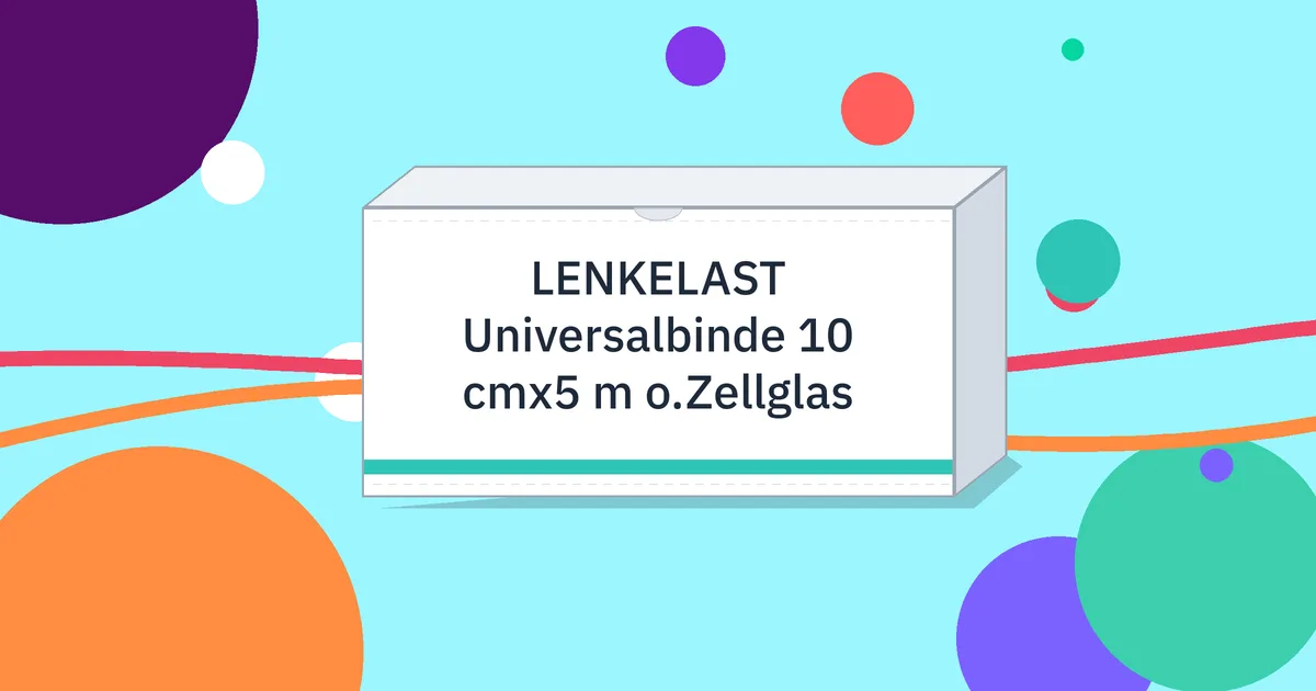Symbolbild: Packung mit der Aufschrift LENKELAST Universalbinde 10 cmx5 m o.Zellglas (PZN 17900802) – Verfügbarkeit und Bezug in Apotheken in Frankfurt am Main
