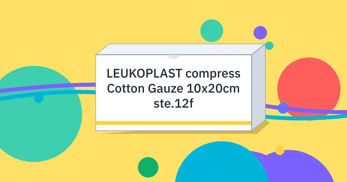 Symbolbild: Packung mit der Aufschrift LEUKOPLAST compress Cotton Gauze 10x20cm ste.12f (PZN 17208584) – Verfügbarkeit und Bezug in Apotheken in Frankfurt am Main