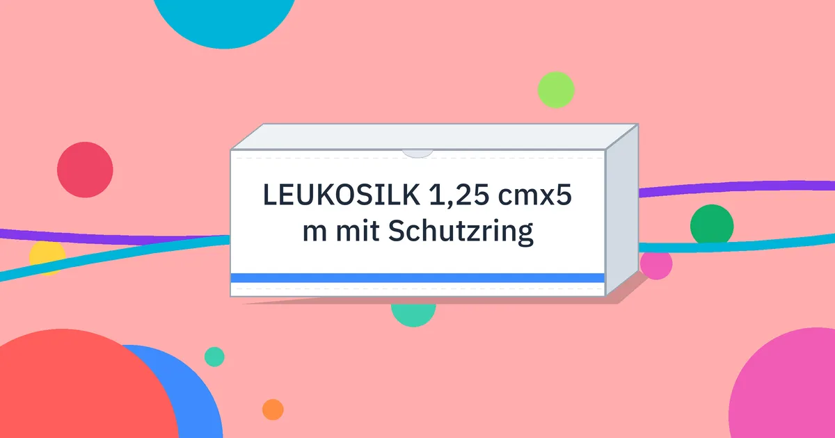 Symbolbild: Packung mit der Aufschrift LEUKOSILK 1,25 cmx5 m mit Schutzring (PZN 19662554) – Verfügbarkeit und Bezug in Apotheken in Frankfurt am Main