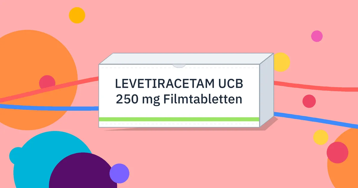 Symbolbild: Packung mit der Aufschrift LEVETIRACETAM UCB 250 mg Filmtabletten (PZN 07611020) – Verfügbarkeit und Bezug in Apotheken in Frankfurt am Main