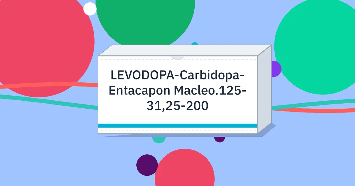 Symbolbild: Packung mit der Aufschrift LEVODOPA-Carbidopa-Entacapon Macleo.125-31,25-200 (PZN 18327150) – Verfügbarkeit und Bezug in Apotheken in Frankfurt am Main