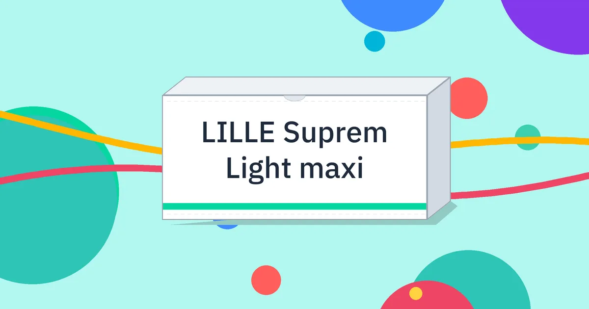 Symbolbild: Packung mit der Aufschrift LILLE Suprem Light maxi (PZN 16867497) – Verfügbarkeit und Bezug in Apotheken in Frankfurt am Main