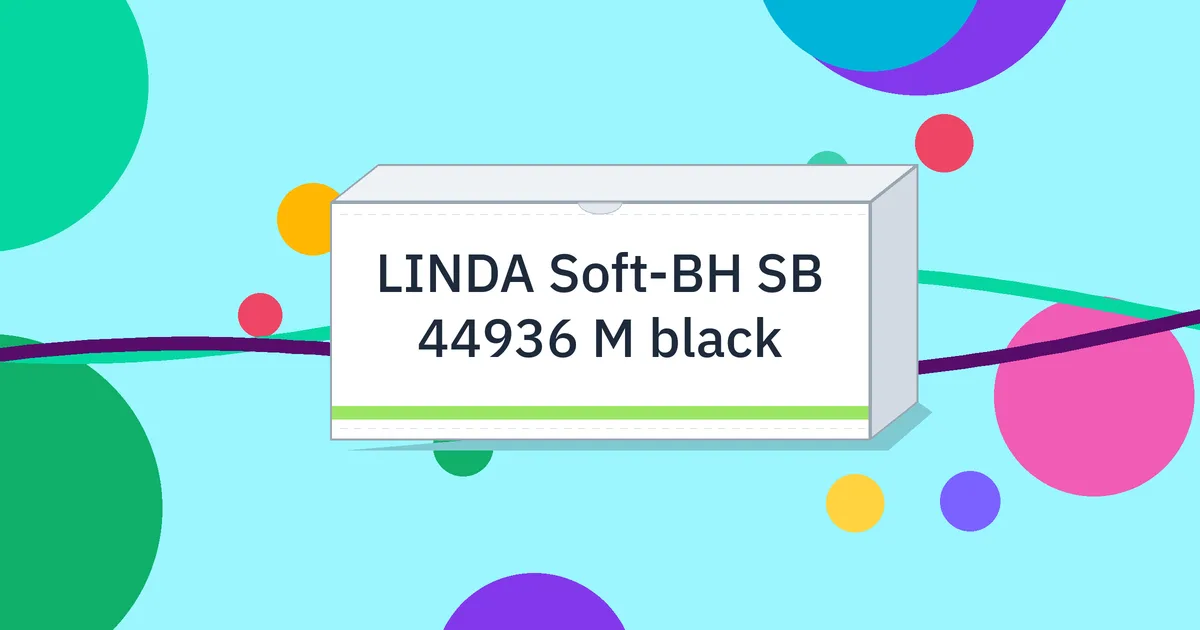 Symbolbild: Packung mit der Aufschrift LINDA Soft-BH SB 44936 M black (PZN 19182334) – Verfügbarkeit und Bezug in Apotheken in Frankfurt am Main