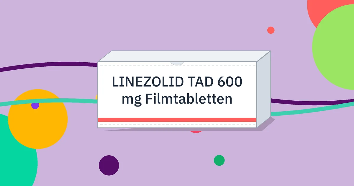 Symbolbild: Packung mit der Aufschrift LINEZOLID TAD 600 mg Filmtabletten (PZN 11346598) – Verfügbarkeit und Bezug in Apotheken in Frankfurt am Main
