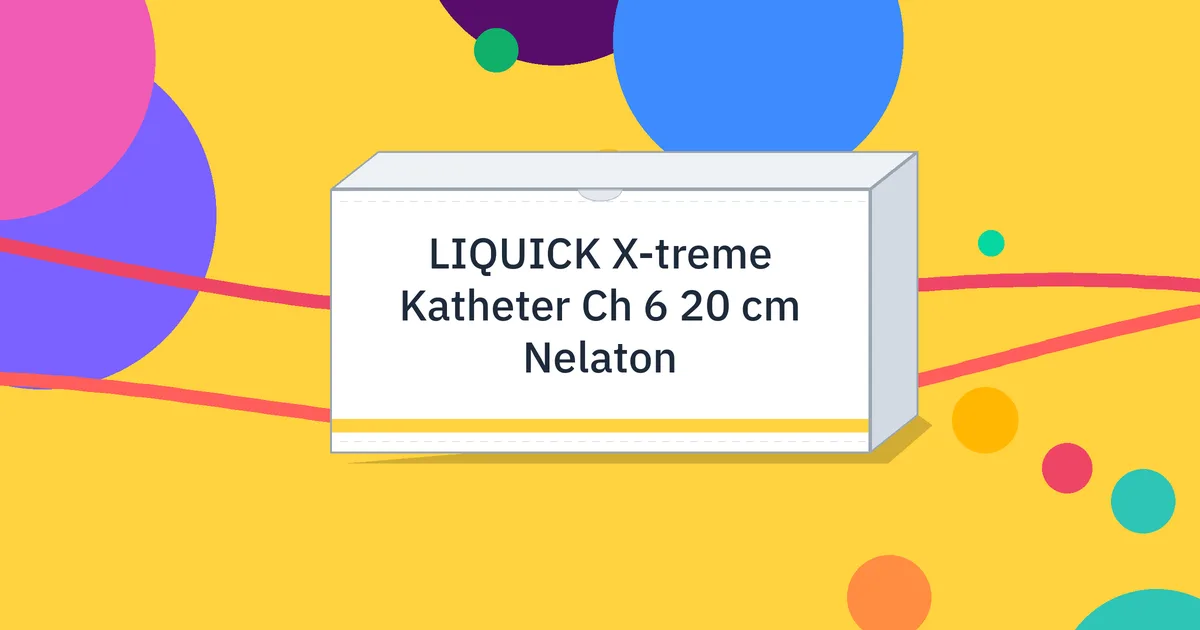 Symbolbild: Packung mit der Aufschrift LIQUICK X-treme Katheter Ch 6 20 cm Nelaton (PZN 18704629) – Verfügbarkeit und Bezug in Apotheken in Frankfurt am Main