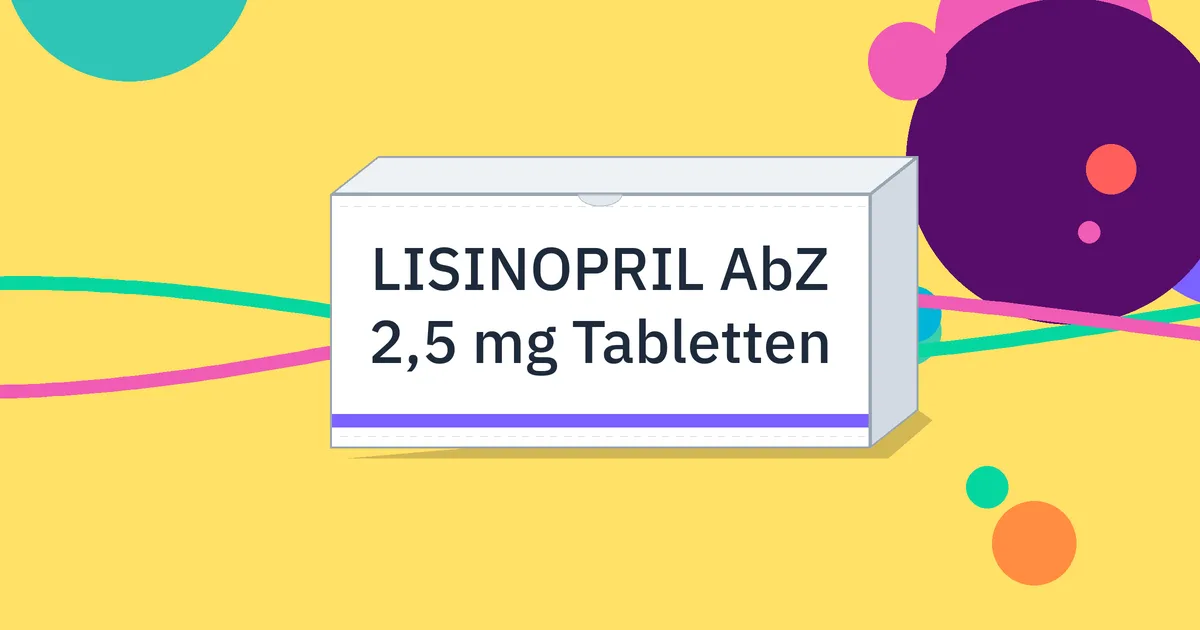 Symbolbild: Packung mit der Aufschrift LISINOPRIL AbZ 2,5 mg Tabletten (PZN 01016196) – Verfügbarkeit und Bezug in Apotheken in Frankfurt am Main