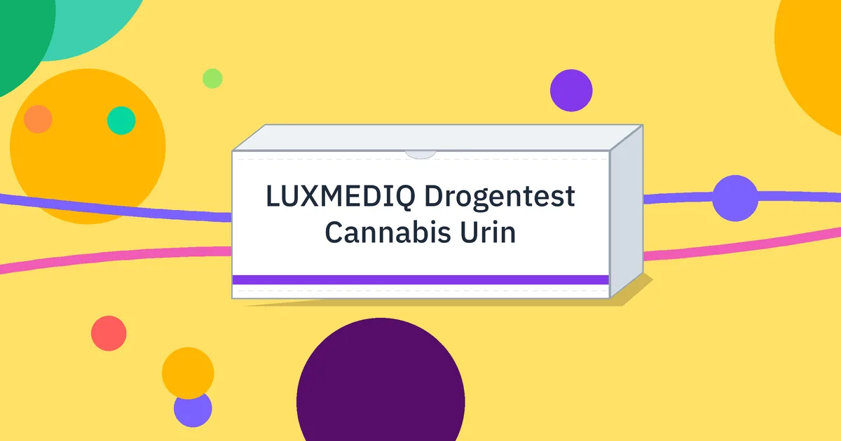 Symbolbild: Packung mit der Aufschrift LUXMEDIQ Drogentest Cannabis Urin (PZN 20355136) – Verfügbarkeit und Bezug in Apotheken in Frankfurt am Main