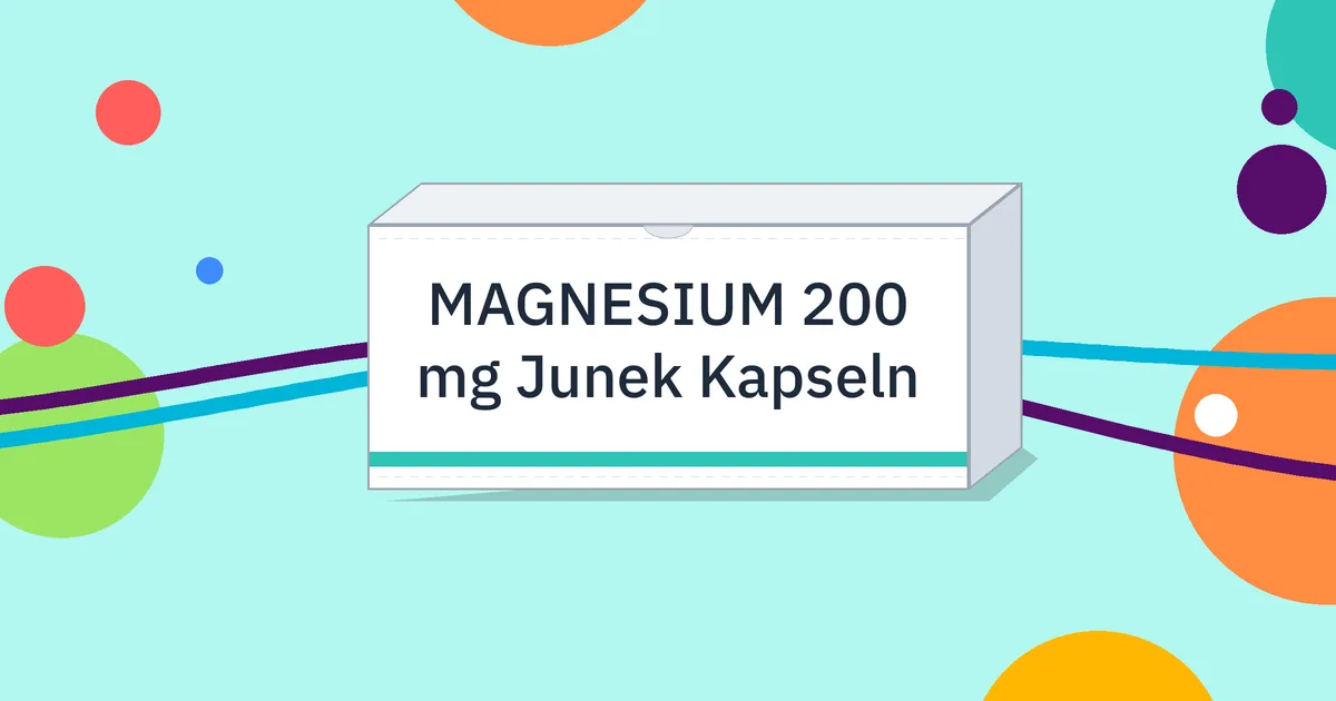 Symbolbild: Packung mit der Aufschrift MAGNESIUM 200 mg Junek Kapseln (PZN 11146907) – Verfügbarkeit und Bezug in Apotheken in Frankfurt am Main