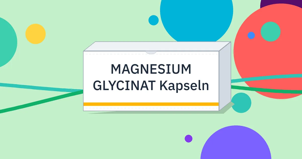 Symbolbild: Packung mit der Aufschrift MAGNESIUM GLYCINAT Kapseln (PZN 20722830) – Verfügbarkeit und Bezug in Apotheken in Frankfurt am Main