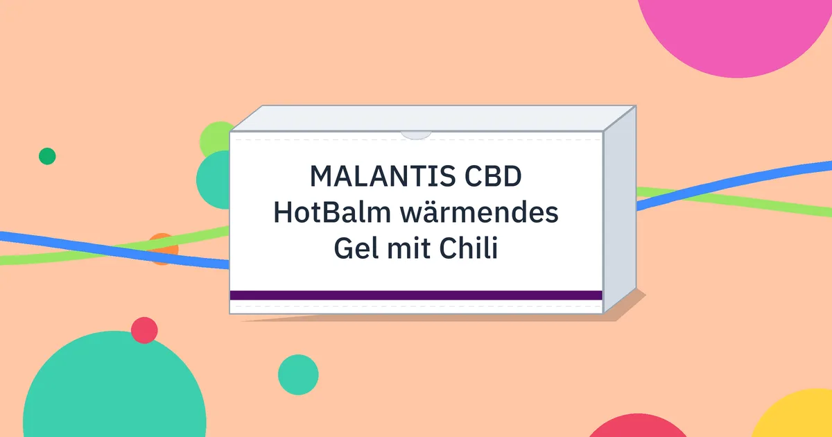Symbolbild: Packung mit der Aufschrift MALANTIS CBD HotBalm wärmendes Gel mit Chili (PZN 18221440) – Verfügbarkeit und Bezug in Apotheken in Frankfurt am Main