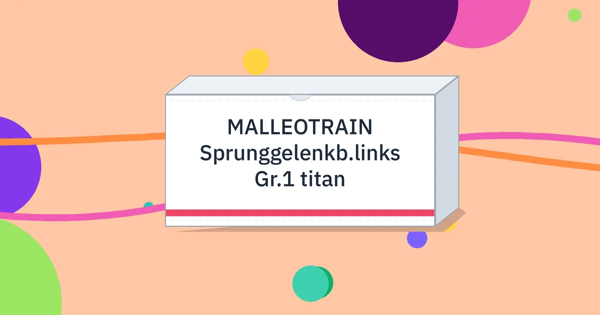 Symbolbild: Packung mit der Aufschrift MALLEOTRAIN Sprunggelenkb.links Gr.1 titan (PZN 01284198) – Verfügbarkeit und Bezug in Apotheken in Frankfurt am Main