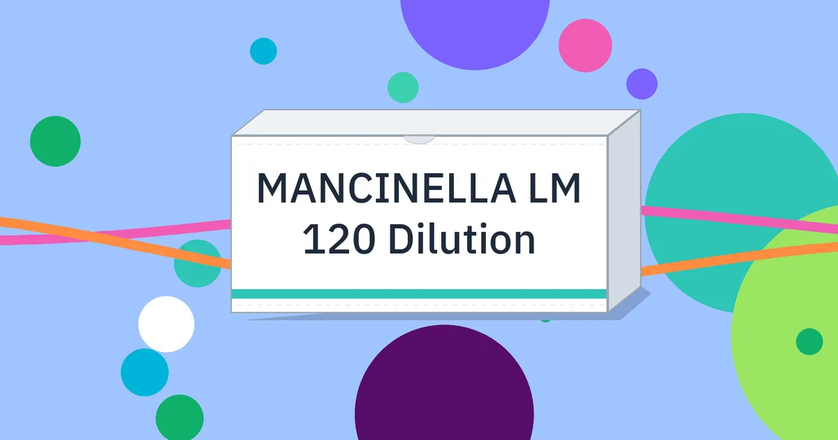Symbolbild: Packung mit der Aufschrift MANCINELLA LM 120 Dilution (PZN 13541111) – Verfügbarkeit und Bezug in Apotheken in Frankfurt am Main