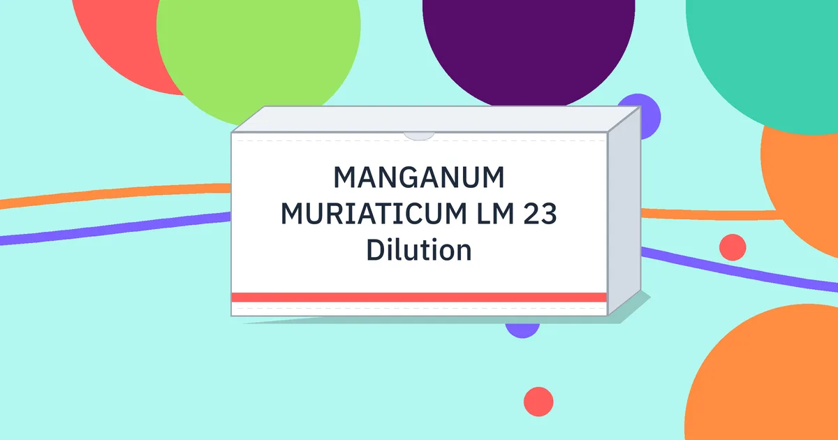 Symbolbild: Packung mit der Aufschrift MANGANUM MURIATICUM LM 23 Dilution (PZN 12943818) – Verfügbarkeit und Bezug in Apotheken in Frankfurt am Main