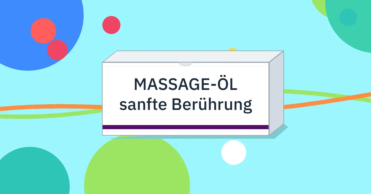 Symbolbild: Packung mit der Aufschrift MASSAGE-ÖL sanfte Berührung (PZN 03726499) – Verfügbarkeit und Bezug in Apotheken in Frankfurt am Main