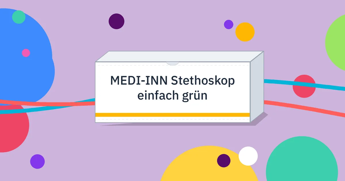Symbolbild: Packung mit der Aufschrift MEDI-INN Stethoskop einfach grün (PZN 18657976) – Verfügbarkeit und Bezug in Apotheken in Frankfurt am Main