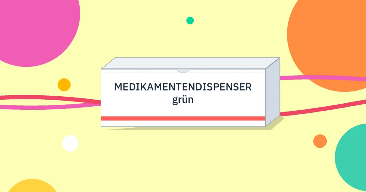 Symbolbild: Packung mit der Aufschrift MEDIKAMENTENDISPENSER grün (PZN 00042122) – Verfügbarkeit und Bezug in Apotheken in Frankfurt am Main